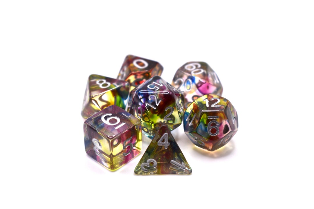 Cathedral Glass , D and D Dice, Polyhedral Dice Set, Dice Bag - Etsy