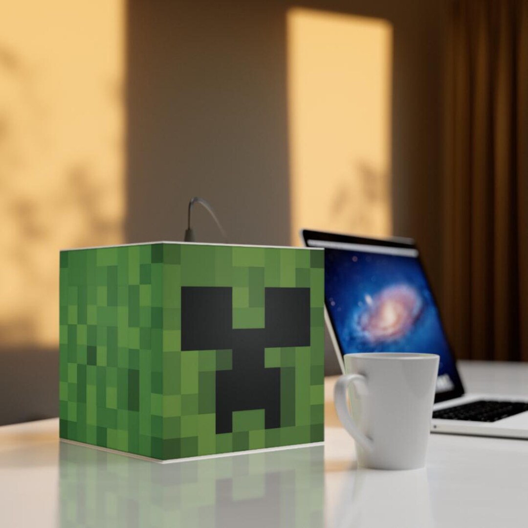 Minecraft-inspired Cube Light Fixture, Unique Gamer Decor, Kids Room ...