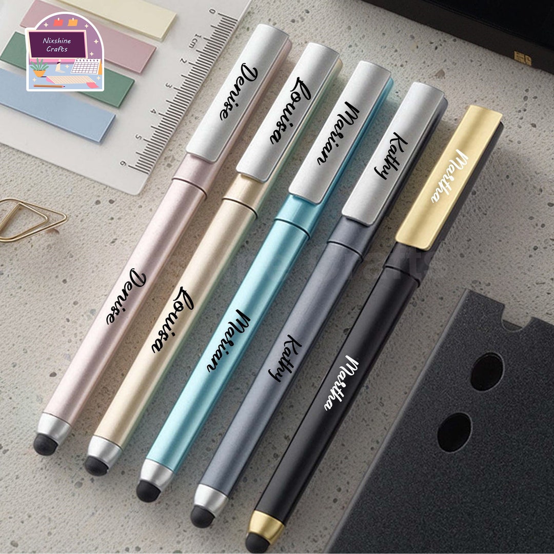 7 Color Gold Sliver Pens, Personalized Engraved Metal Pen for Men Women ...