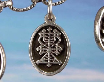 BARON SAMEDI Voodoo Vodou Loa Lwa Veve Petite MEDAL Charm Pendant in ...