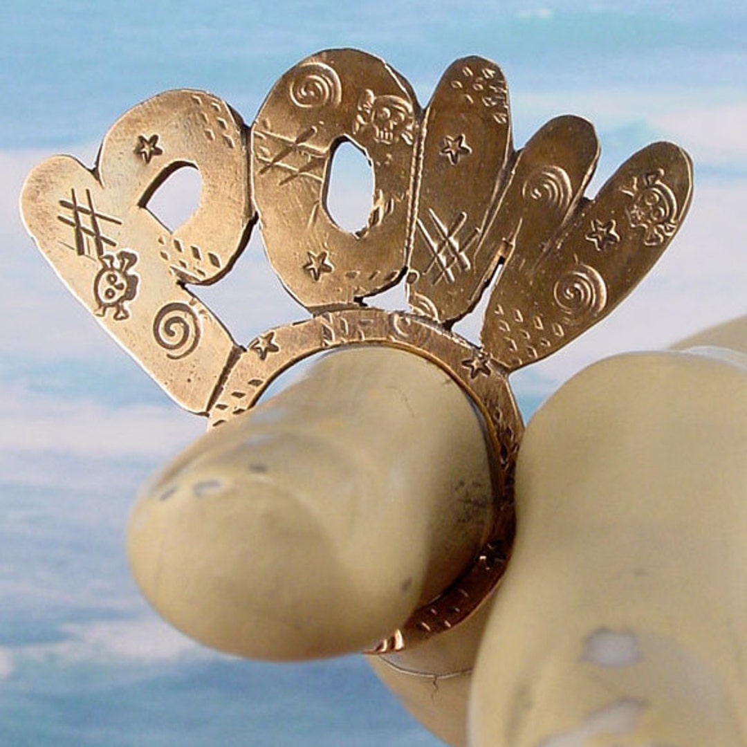POW - Comic Strip Style Statement Bronze Ring USA Size 7 - Etsy