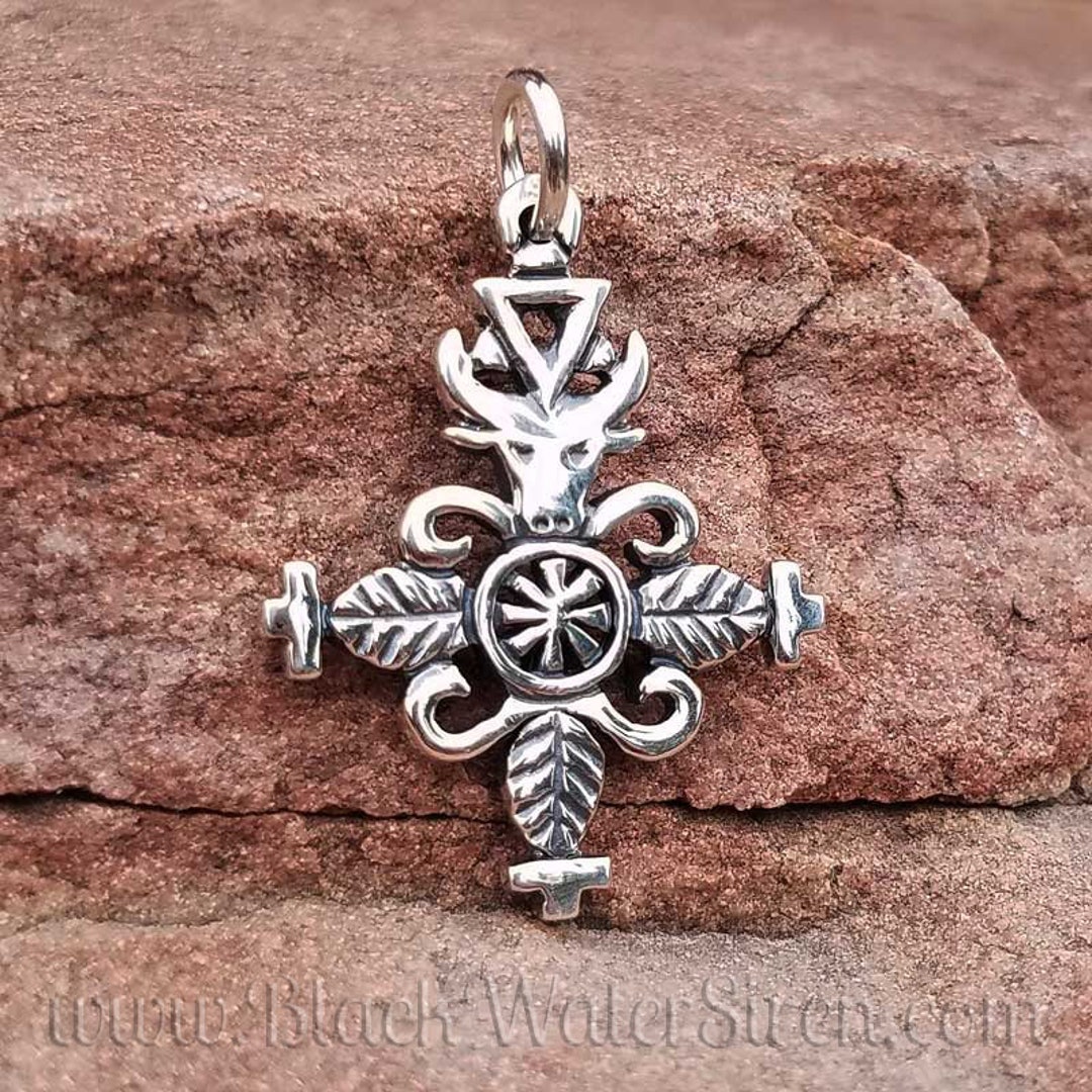 BOSSOU BULL - Voodoo Vodou Loa Lwa Veve Charm Pendant in Solid Cast 925 ...