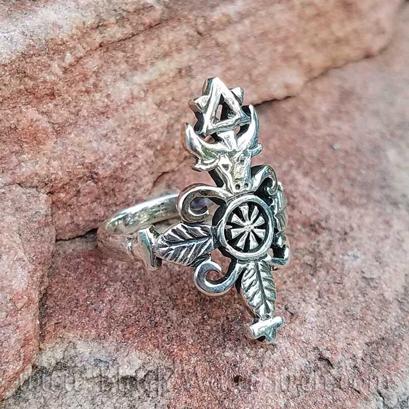 BOSSOU BULL RING Voodoo Vodou Loa Lwa Veve in 925 Sterling | Etsy