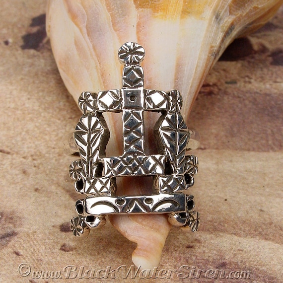 BARON SAMEDI RING Voodoo Vodou Loa Lwa Veve in 925 Sterling - Etsy