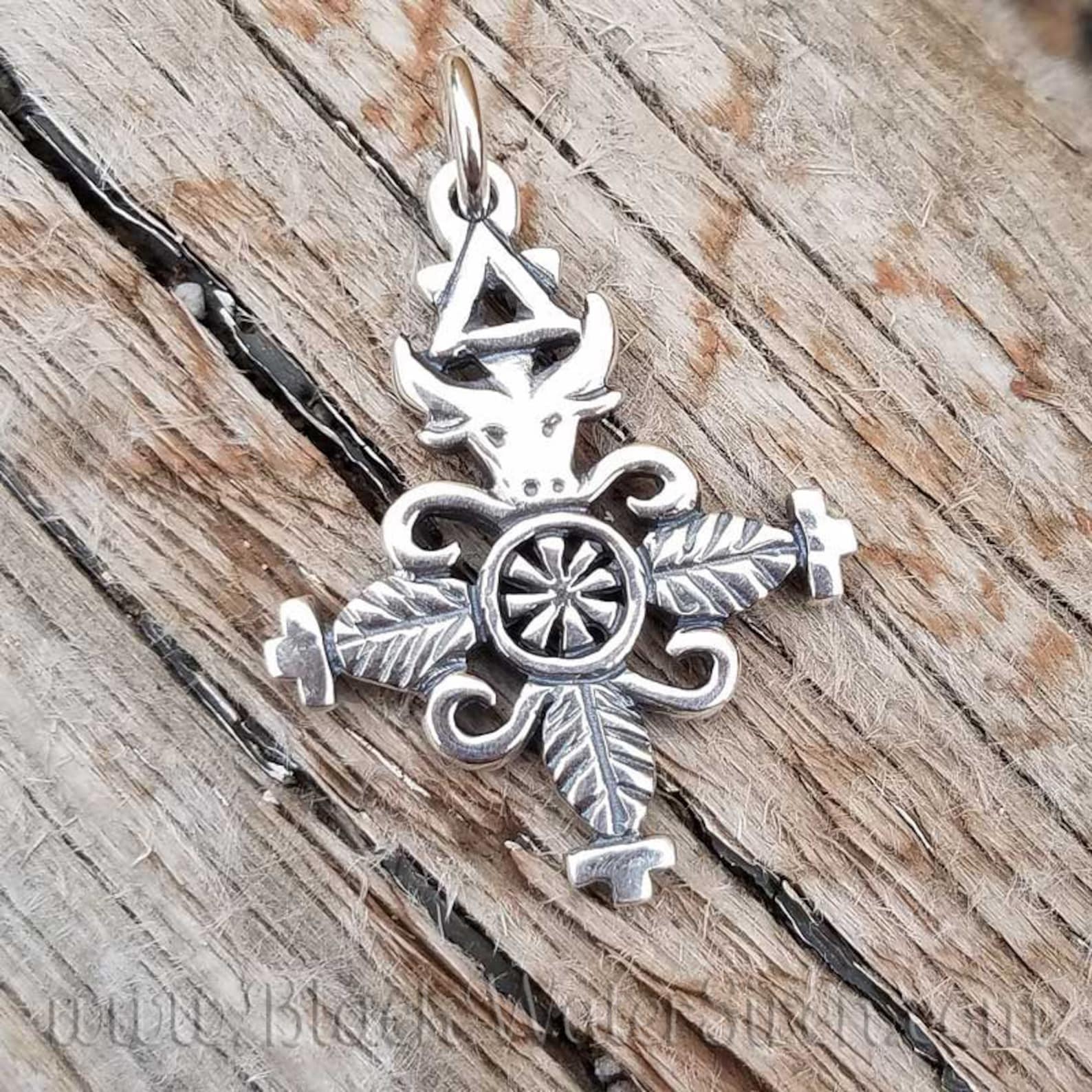 BOSSOU BULL Voodoo Vodou Loa Lwa Veve Charm Pendant in Solid - Etsy