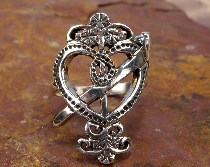 ERZULIE DANTOR RING - Voodoo Vodou Loa Lwa Veve in 925 Sterling Silver ...
