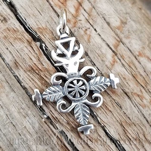 BOSSOU BULL - Voodoo Vodou Loa Lwa Veve Charm Pendant in Solid Cast 925 ...