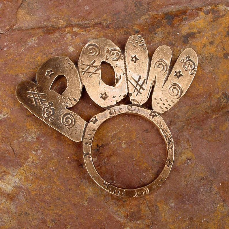 POW - Comic Strip Style Statement Bronze Ring USA Size 7 - Etsy
