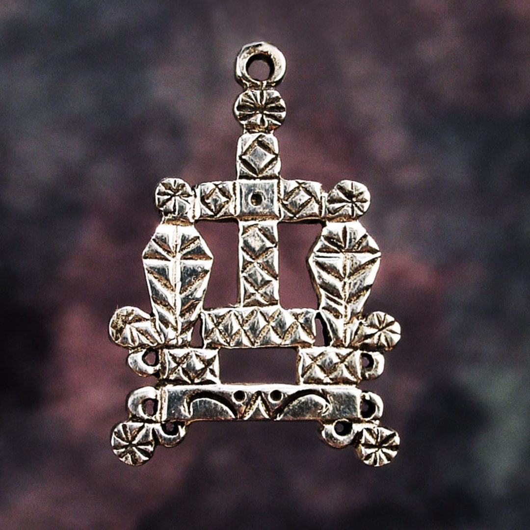 BARON SAMEDI - SILVER Voodoo Vodou Loa Lwa Veve Charm Pendant in Solid ...