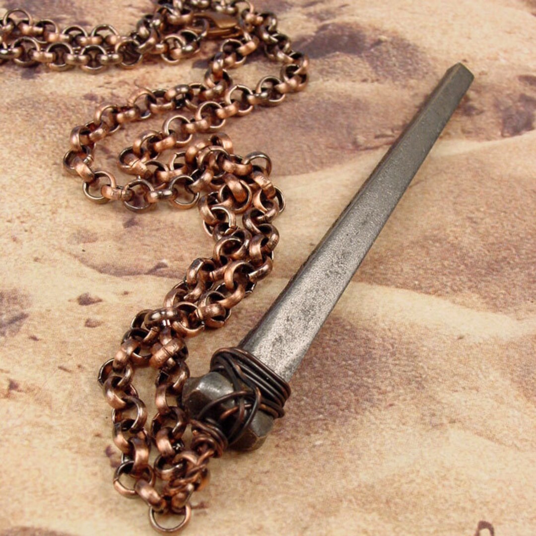 SPIKE - Copper Wrapped Steel Spike Pendant - Etsy