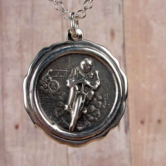 BOARD TRACK RACER Motorcycle Medallion Pendant in Sterling | Etsy