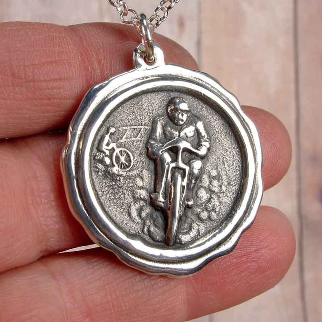 BOARD TRACK RACER - Motorcycle Medallion Pendant in Sterling Silver ...
