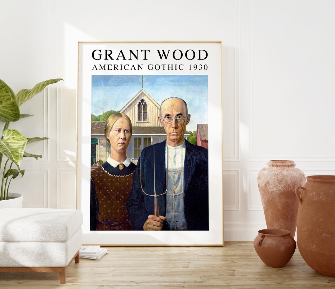 American Gothic 1930 Grant Wood Poster, Instant Digital Downloadable ...