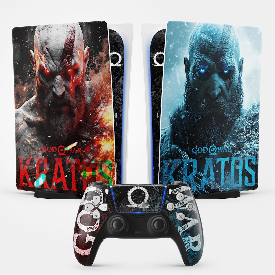 Kratos PS5 Skin Sticker, Playstation 5 Video Game Sticker, Console and ...