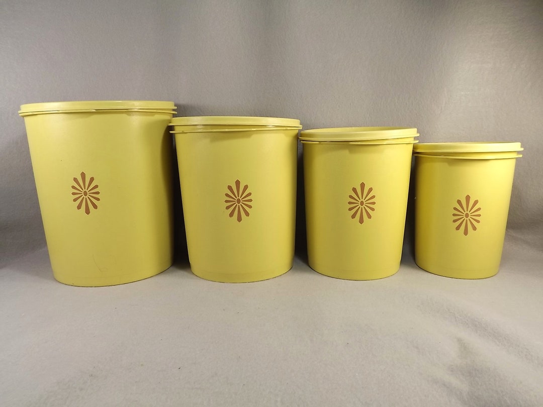 Tupperware Servalier Canisters, Set of 4, Nesting With Snap on Lids ...