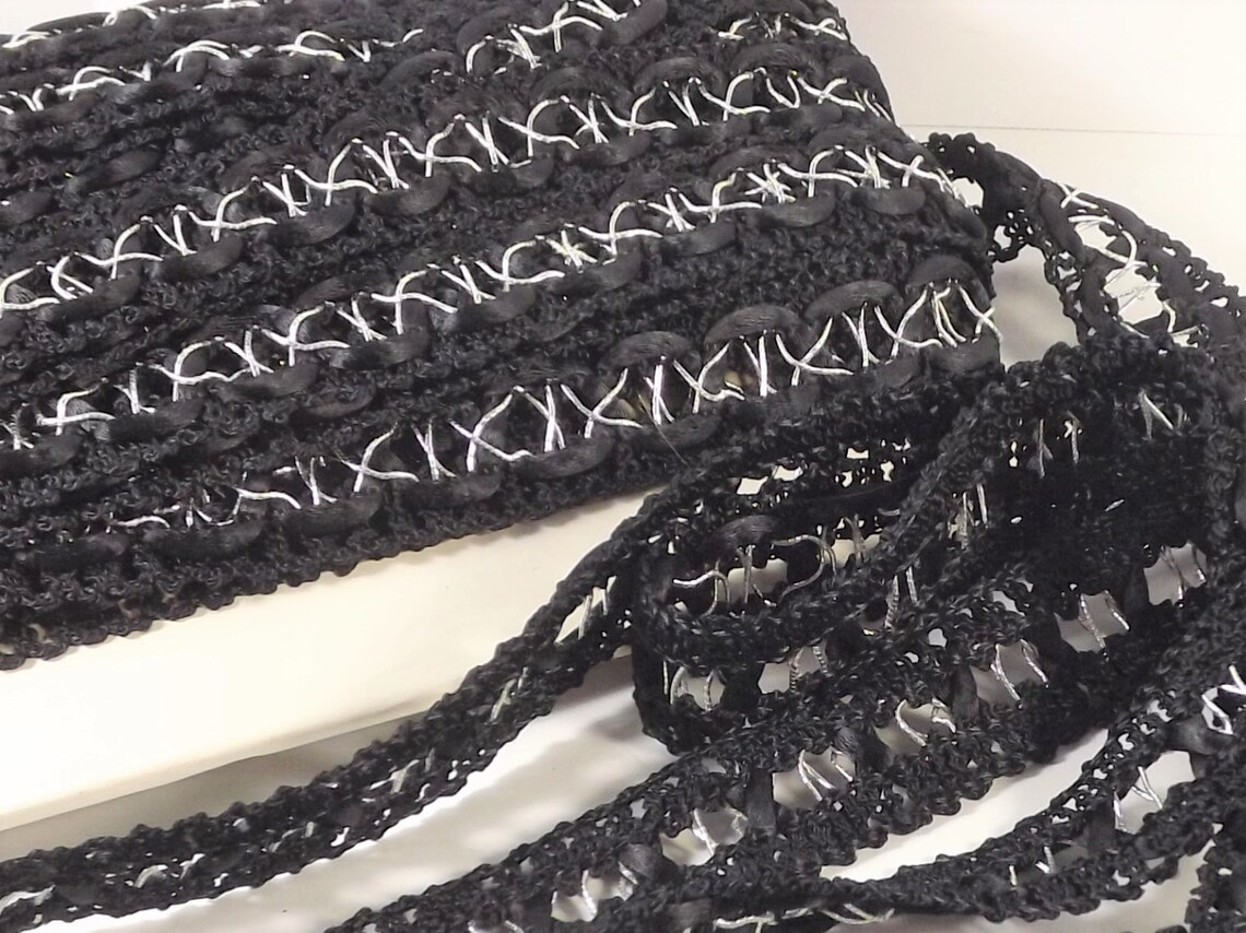 Vintage Black French Braid Gimp High End Gimp for Costumes, Upholstery ...