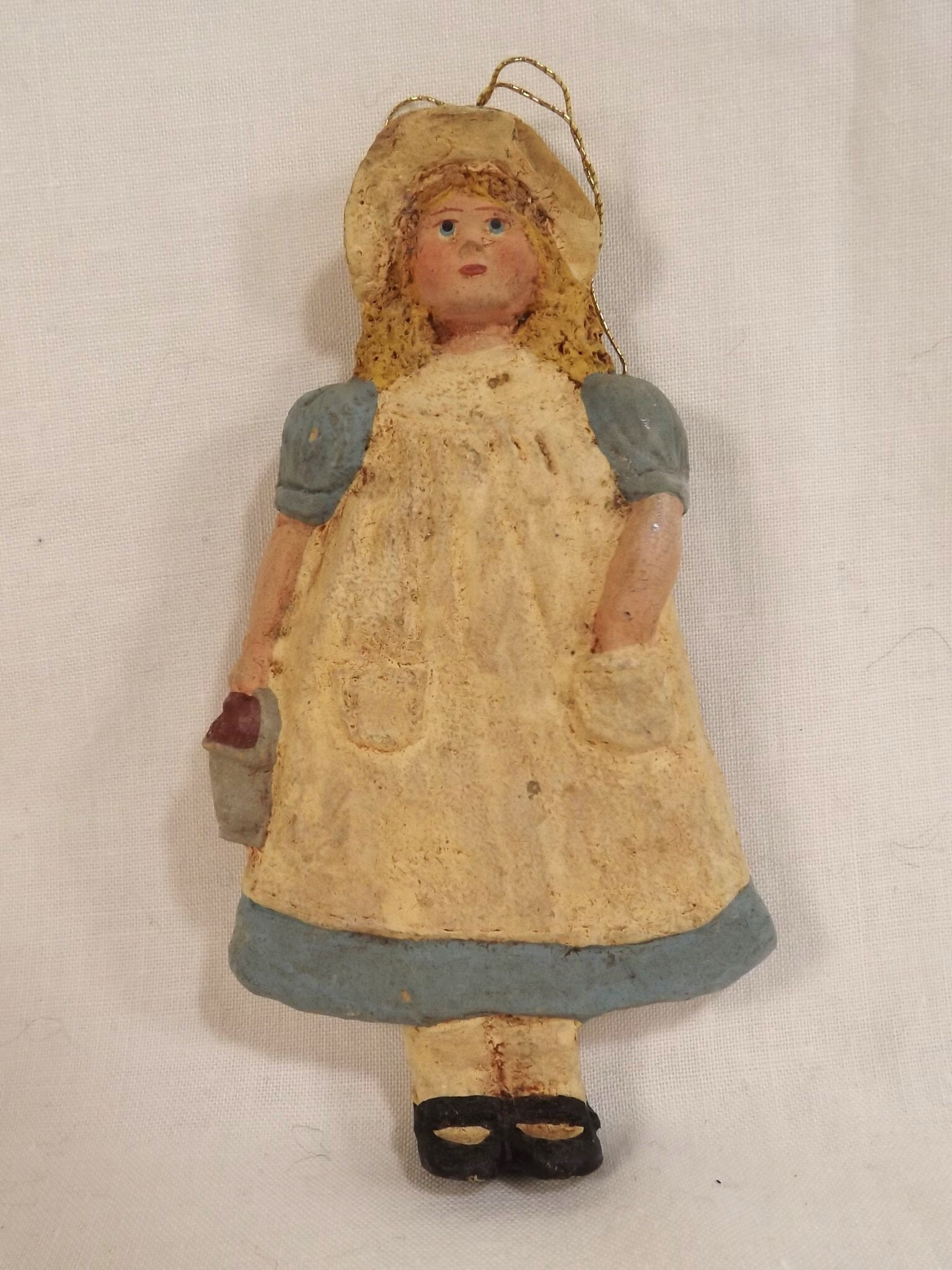 Doris Williams 1983 Colonial Folk Art Ornaments, Boy Girl Figures, Tole ...