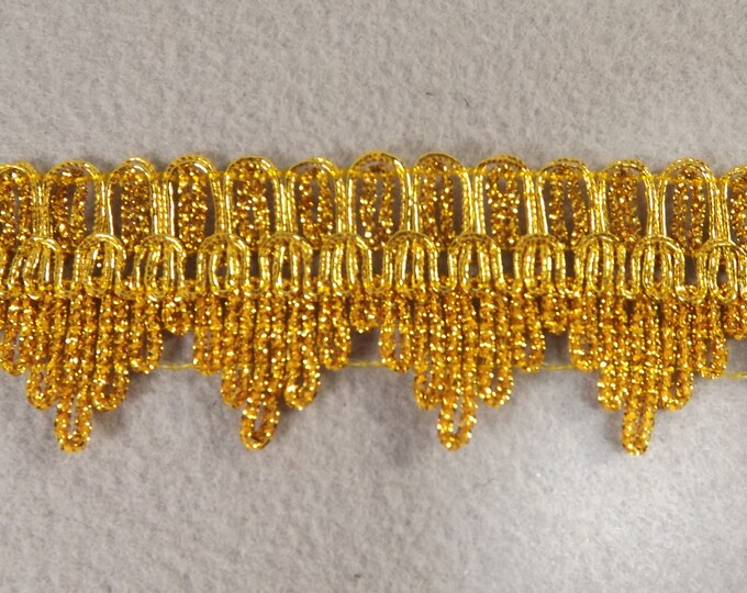 Vintage Gold Metallic Fringe Edging Trim Bullion Sewing Millinery Craft ...
