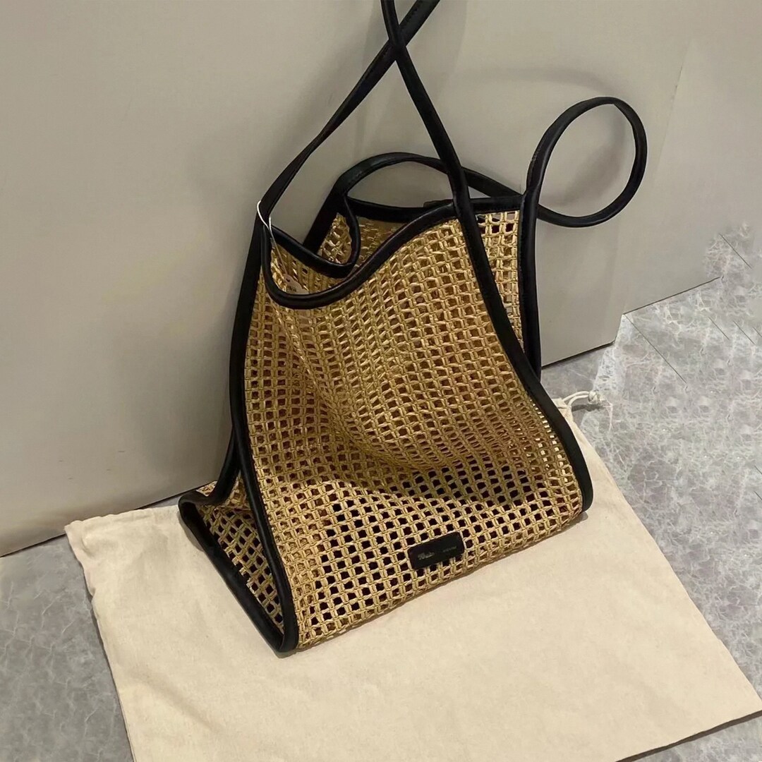 Raffia Straw Tote Bag, Large Straw Shoulder Bag for Women, Elegant ...