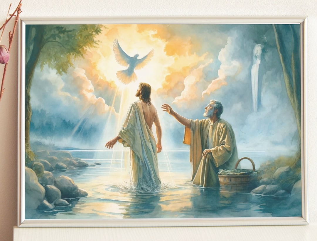 Baptism of Jesus Christ, Jesus Baptism by John, Digital Printable ...