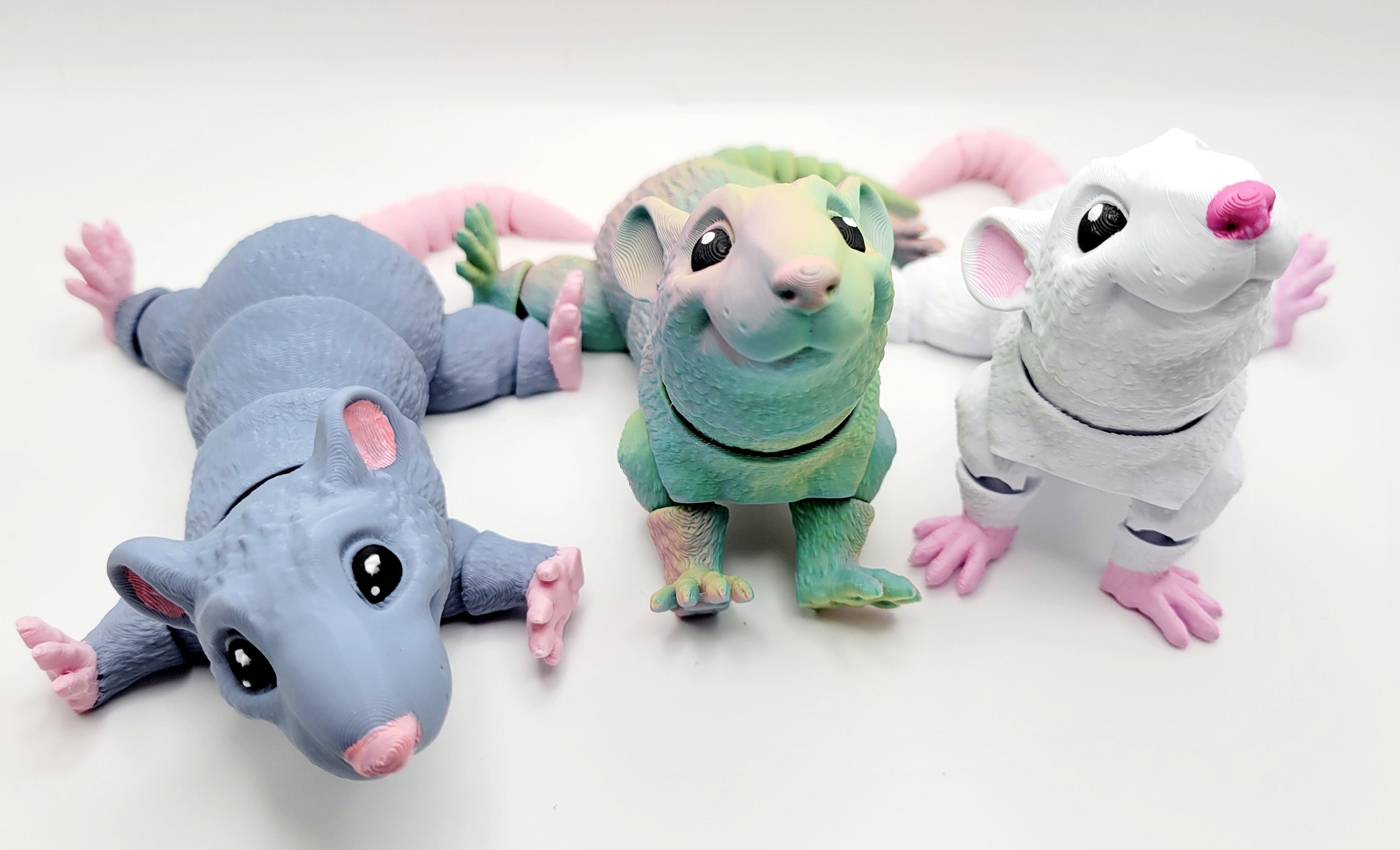 Rat Flexi Fidget Toy Pet 3D Printed Gift Articulated Imaginative Play ...
