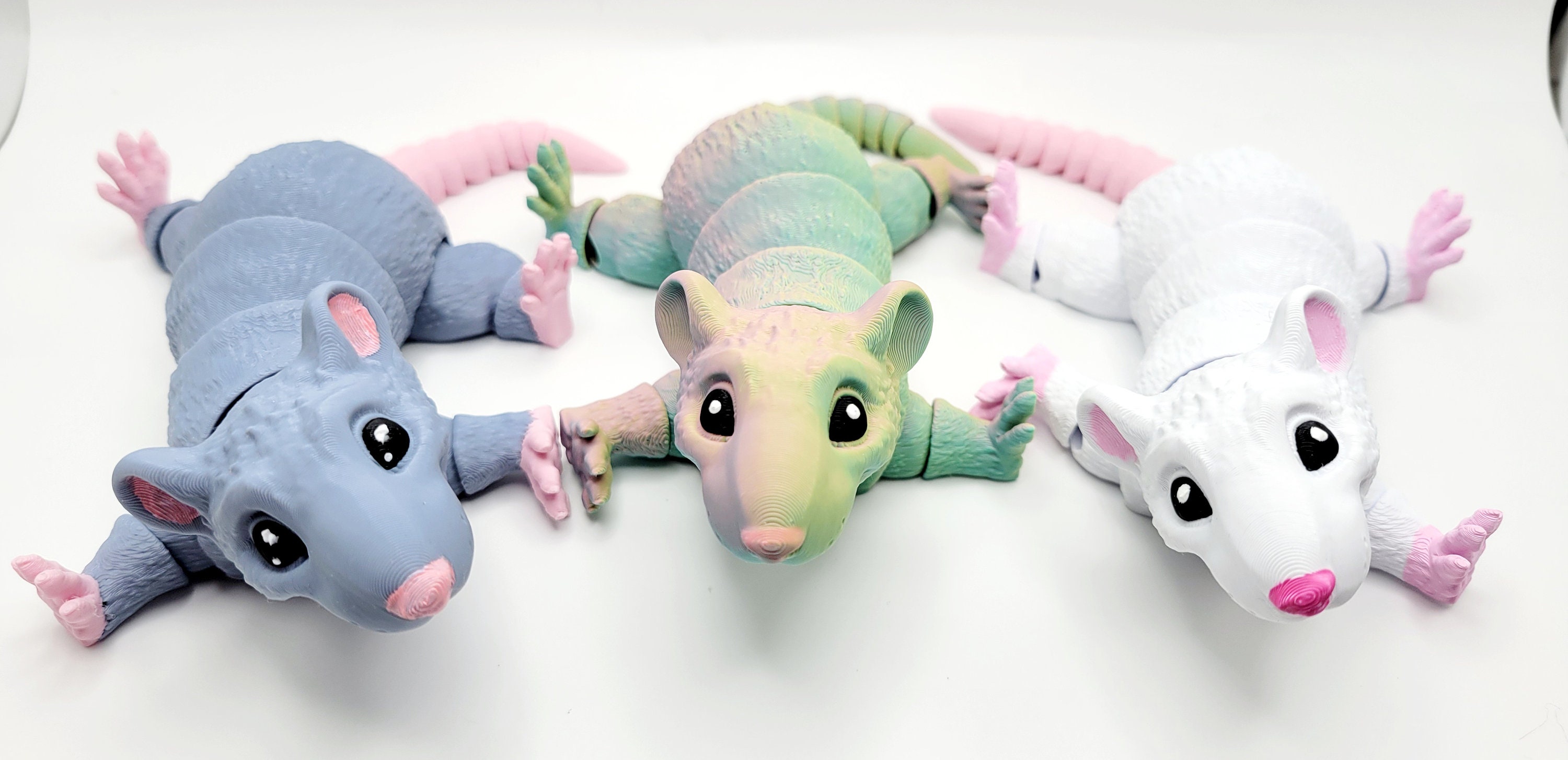 Rat Flexi Fidget Toy Pet 3D Printed Gift Articulated Imaginative Play ...