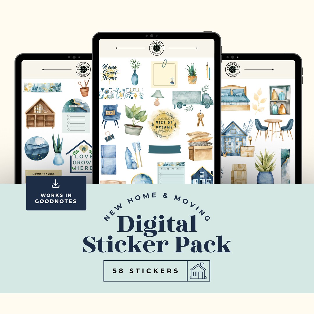 Modern New Home Moving Digital Planner Stickers Goodnotes | Everyday ...