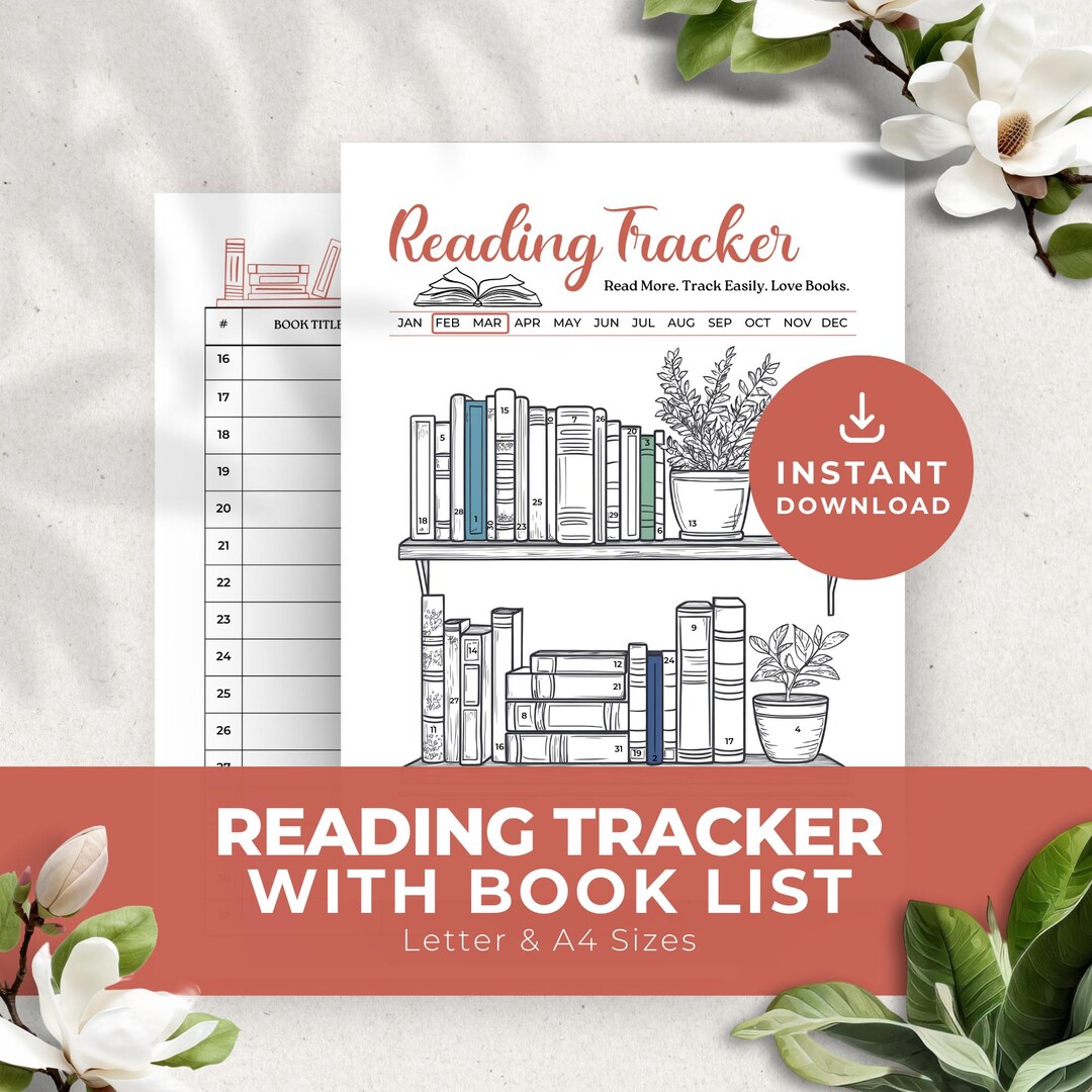 Terracotta Bookshelf Reading Tracker Printable | Book Read Daily Habit ...