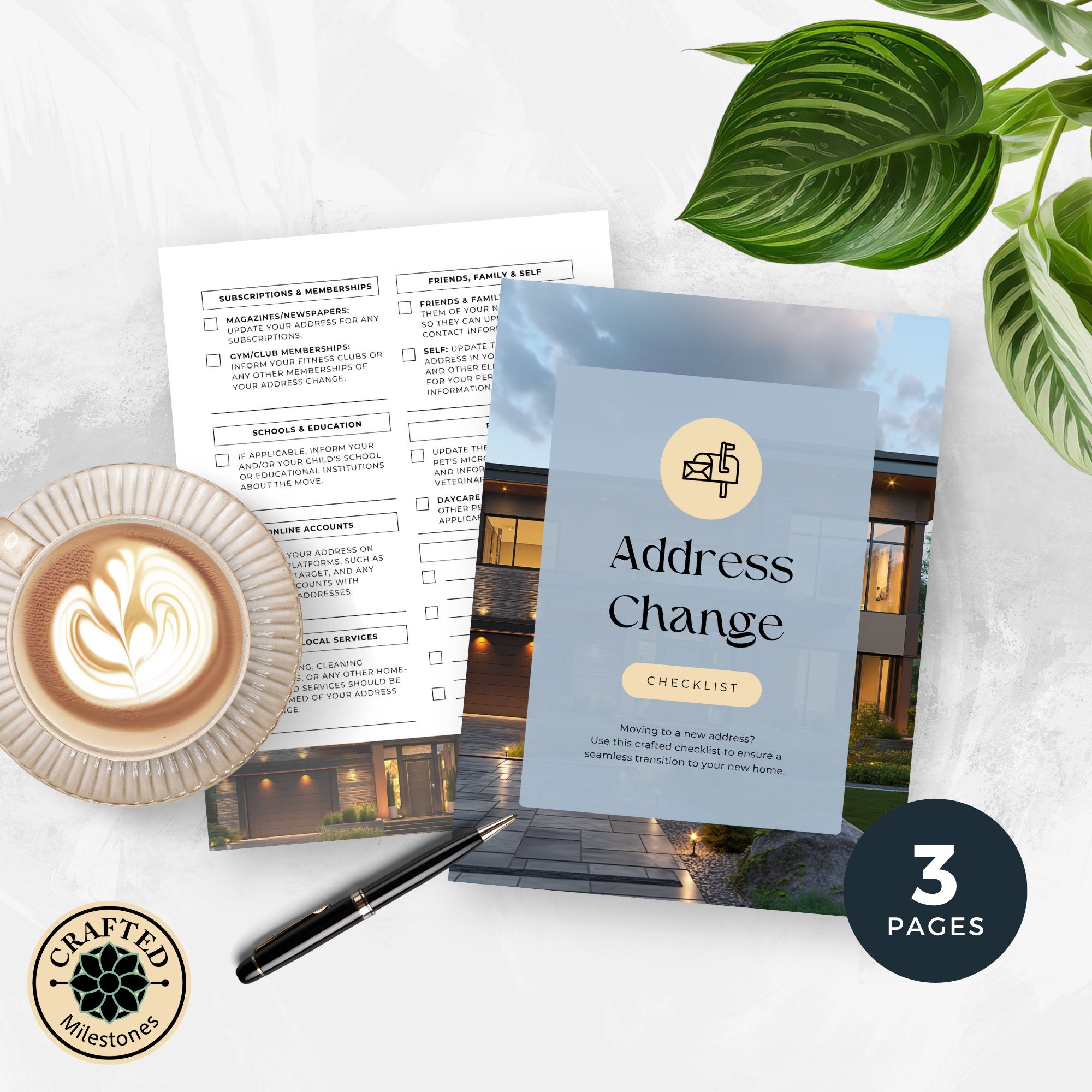 Modern Change of Address Checklist New Home Moving Organizer Relocation ...