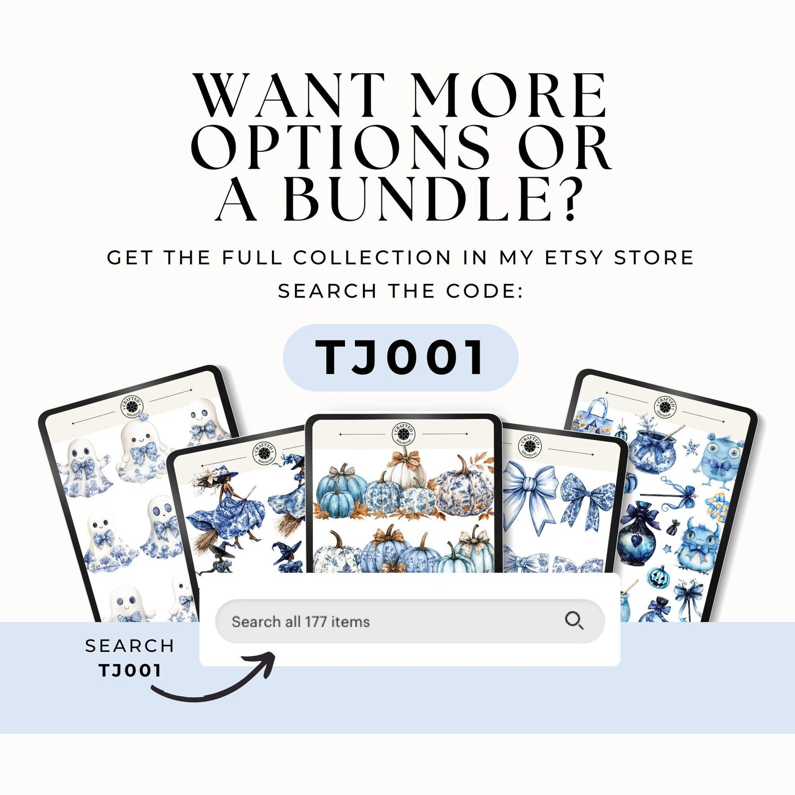 Blue Coquette Toile De Jouy Halloween Digital Stickers Goodnotes ...