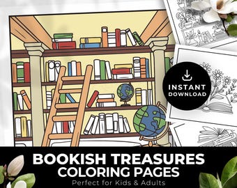 Four Seasons Coloring Pages | Cozy Bookish Designs | Bold Easy Literary ...