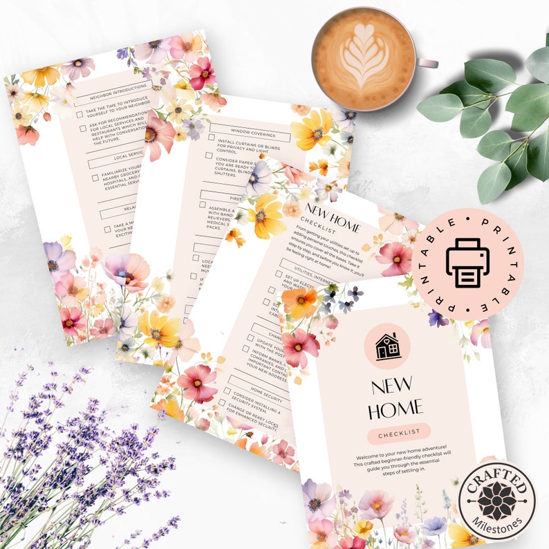 Wildflowers New Home Checklist | Beginner Friendly | Instant Download ...