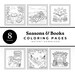 Four Seasons Coloring Pages | Cozy Bookish Designs | Bold Easy Literary ...