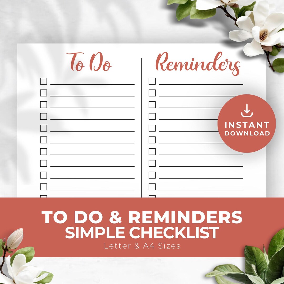 Terracotta Simple to Do List Printable | Daily Task Tracker Checklist ...