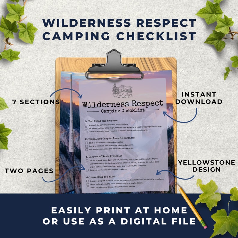 Yellowstone Leave No Trace Checklist | Wilderness Respect Camping ...
