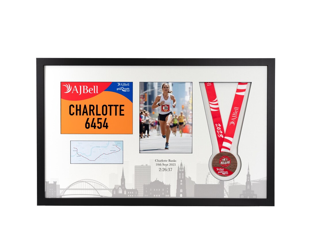 Deluxe Great North Run Half Marathon 2023-2024 Display Frame for Medal ...