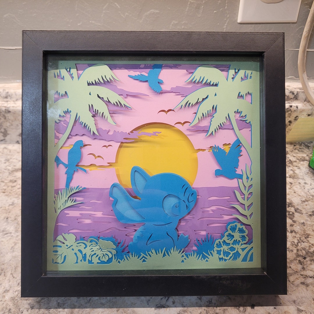 Layered Paper Stitch Shadow Box - Etsy