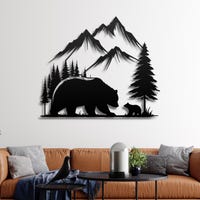 Bear Head Metal Wall Art: Black Steel Wildlife Decor - Etsy