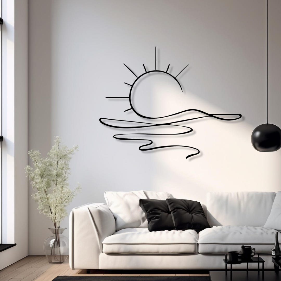 Sunshine Metal Wall Art, Modern Sun and Sea Inspired Decor, Sea Sparkle ...