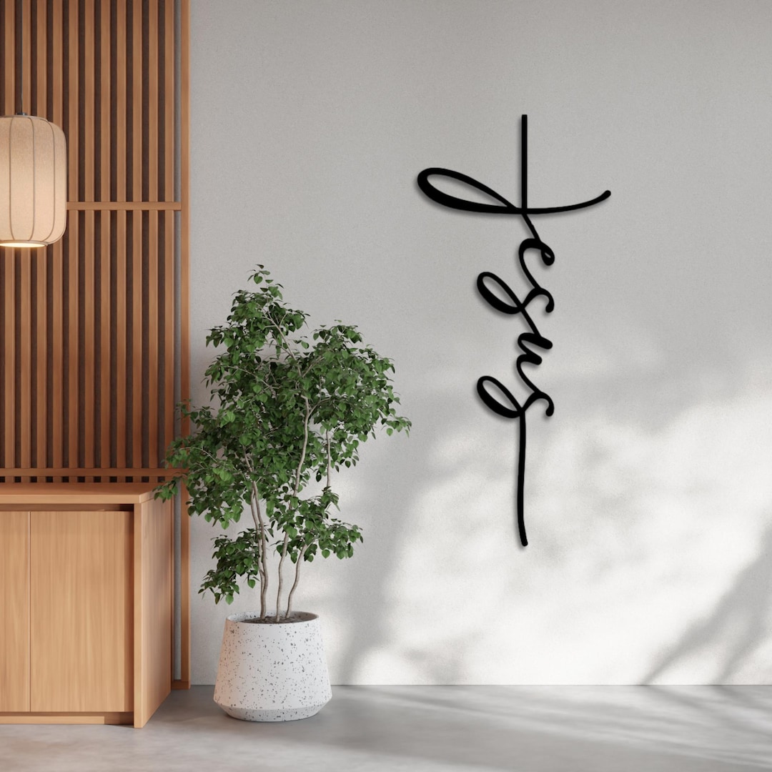 Jesus Metal Wall Art, Christian Wall Decor, Religious Line Art for Home ...