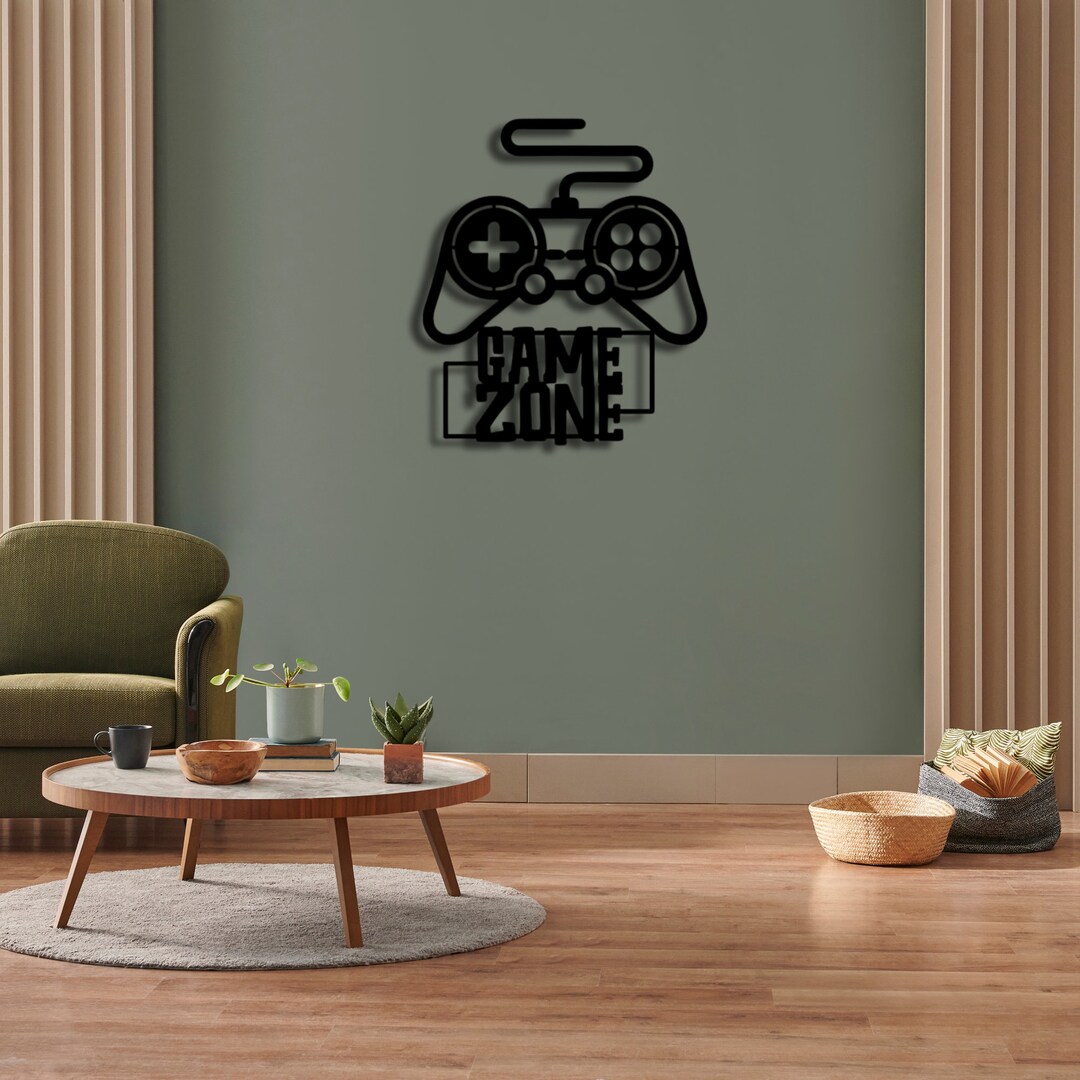 Game Zone Metal Wall Art, Gaming Room Wall Art, Video Game Decor, Gift ...
