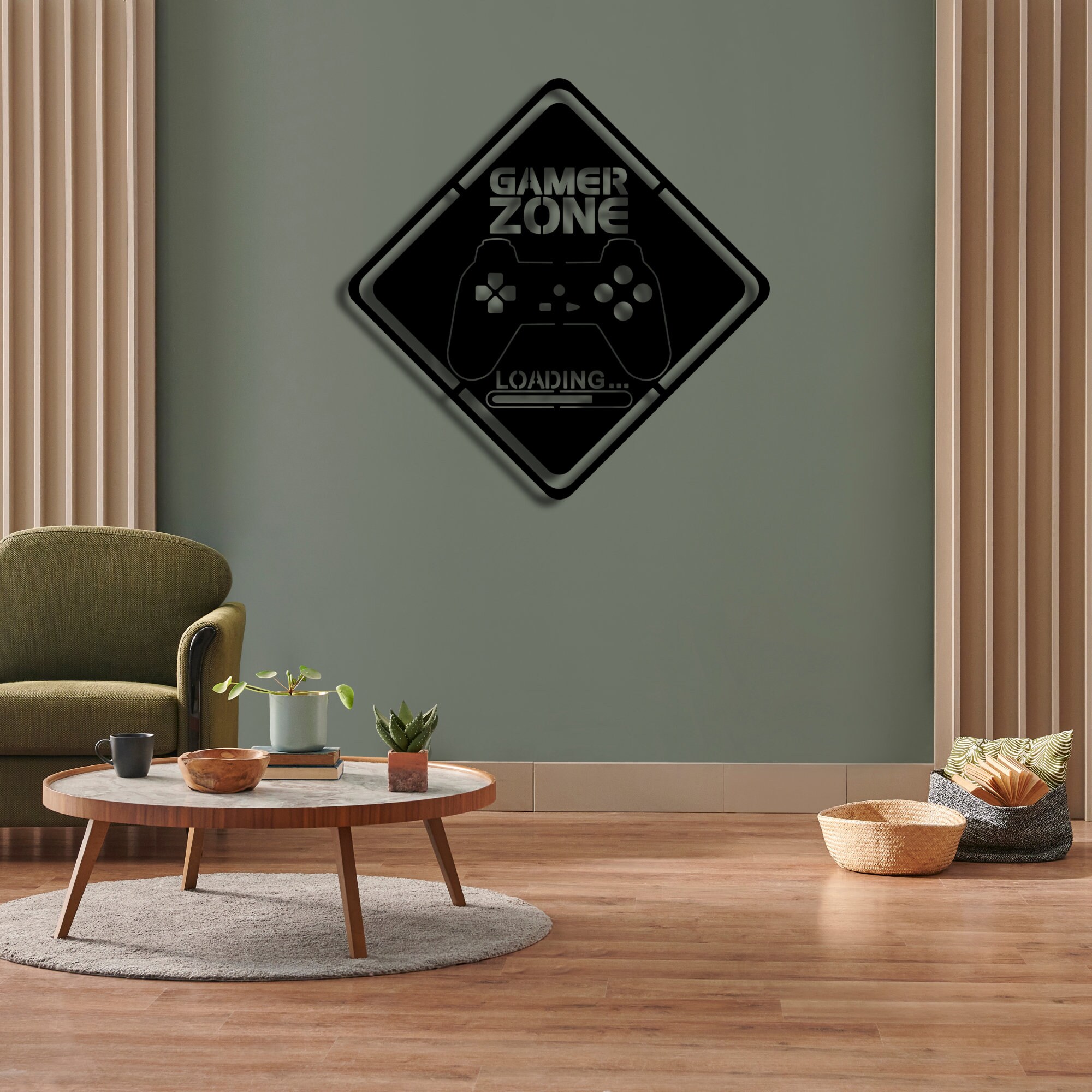 Gamer Zone Metal Wall Art, Controller Gamer, Metal Wall Art, Gift ...