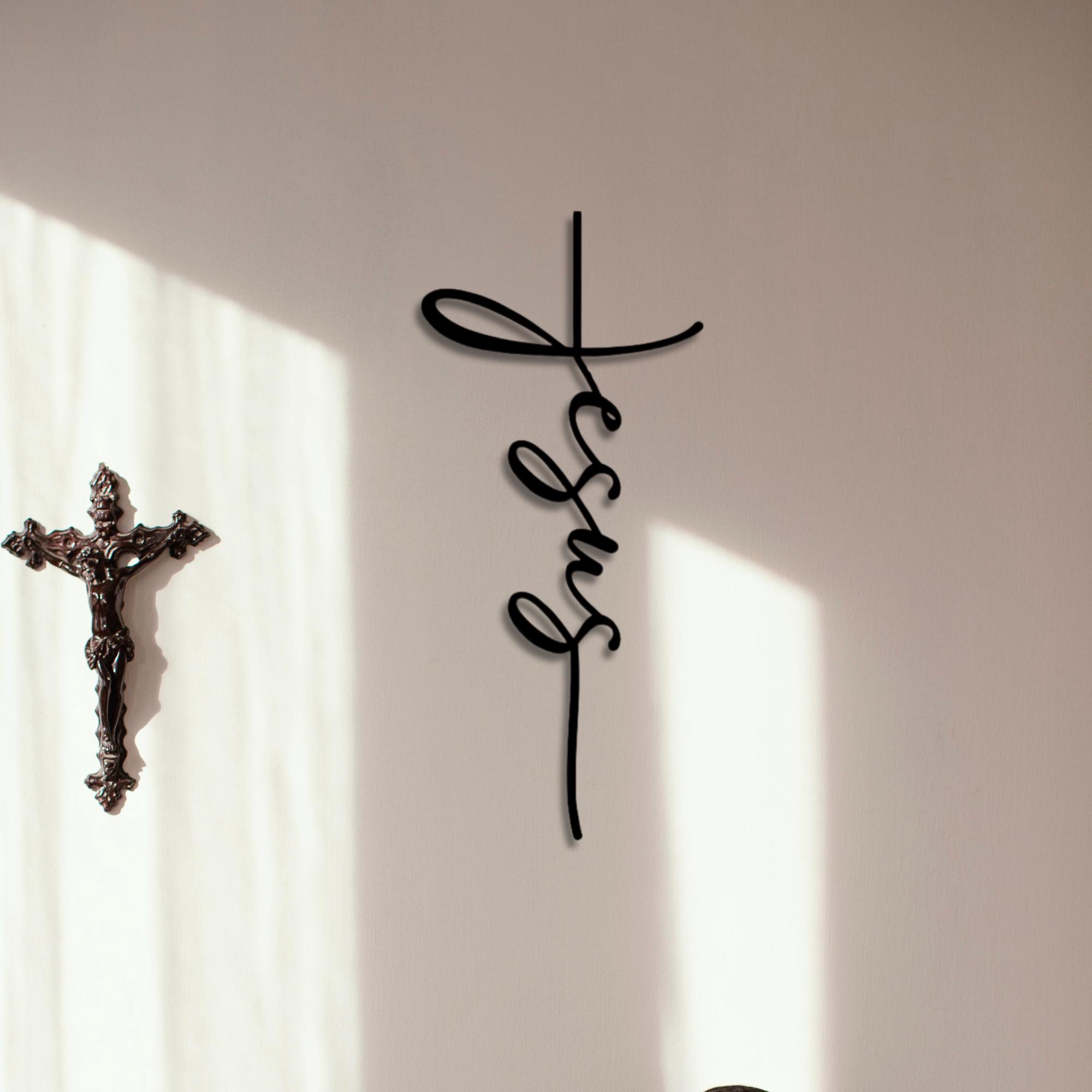 Jesus Metal Wall Art, Christian Wall Decor, Religious Line Art for Home ...