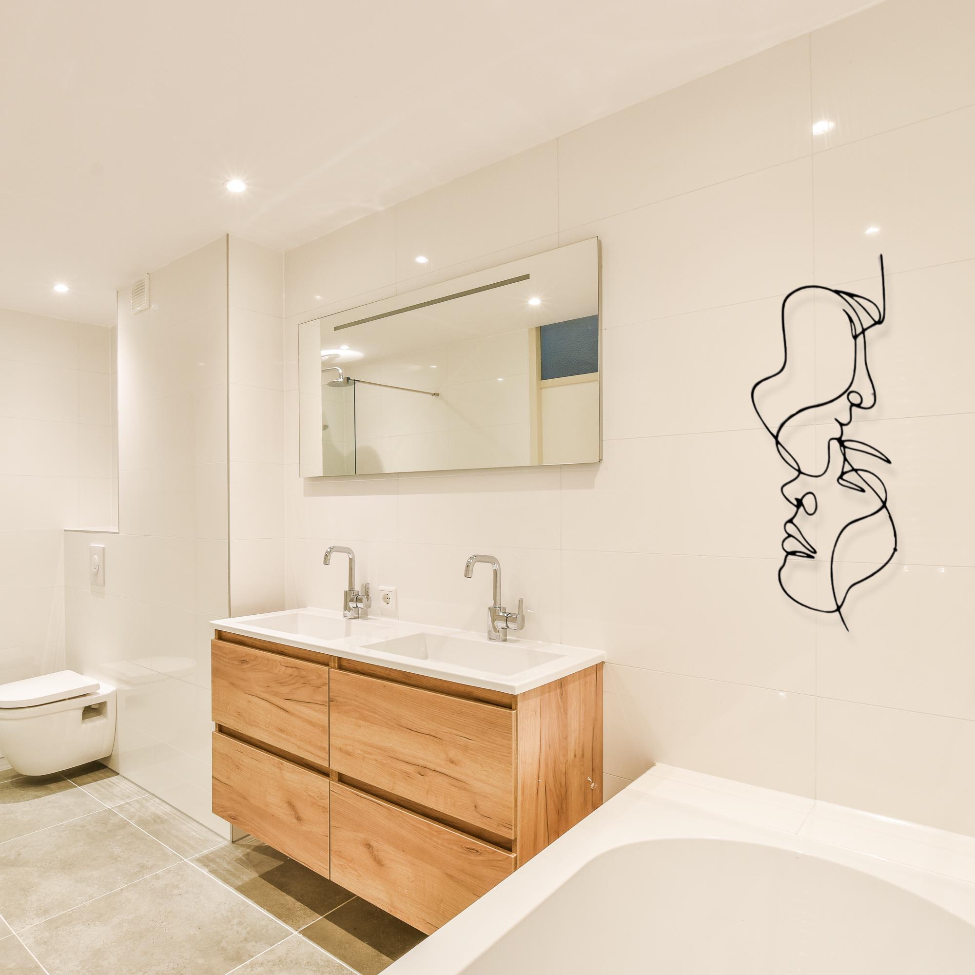 One Line Couple Metal Wall Art, Minimalist Love Line Drawing Decor ...