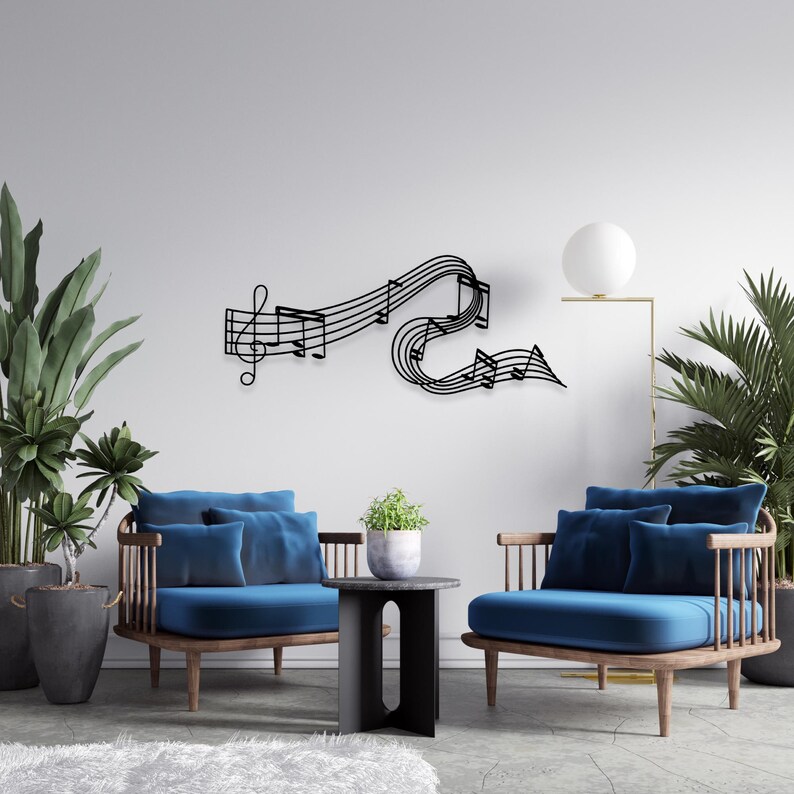 Metal Music Notes Wall Art, Modern Music Room Sculpture - Etsy