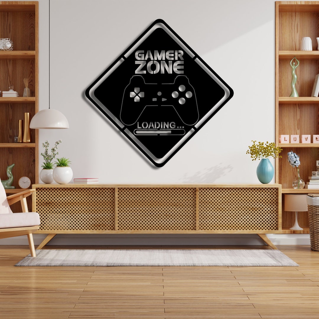 Gamer Zone Metal Wall Art, Controller Gamer, Metal Wall Art, Gift ...