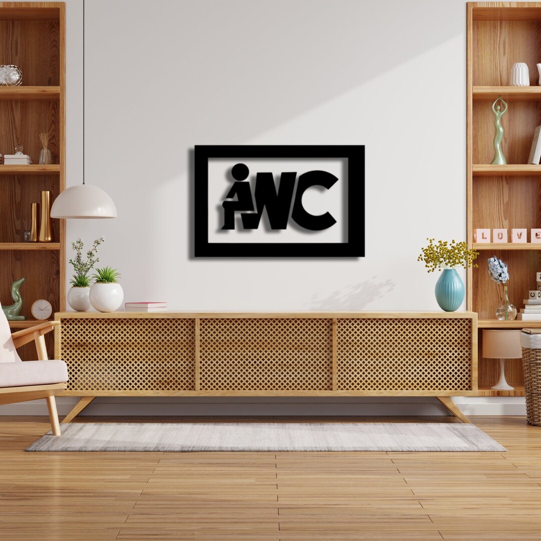 Letreros para inodoro Diseños de arte de pared de metal, Letrero para ...