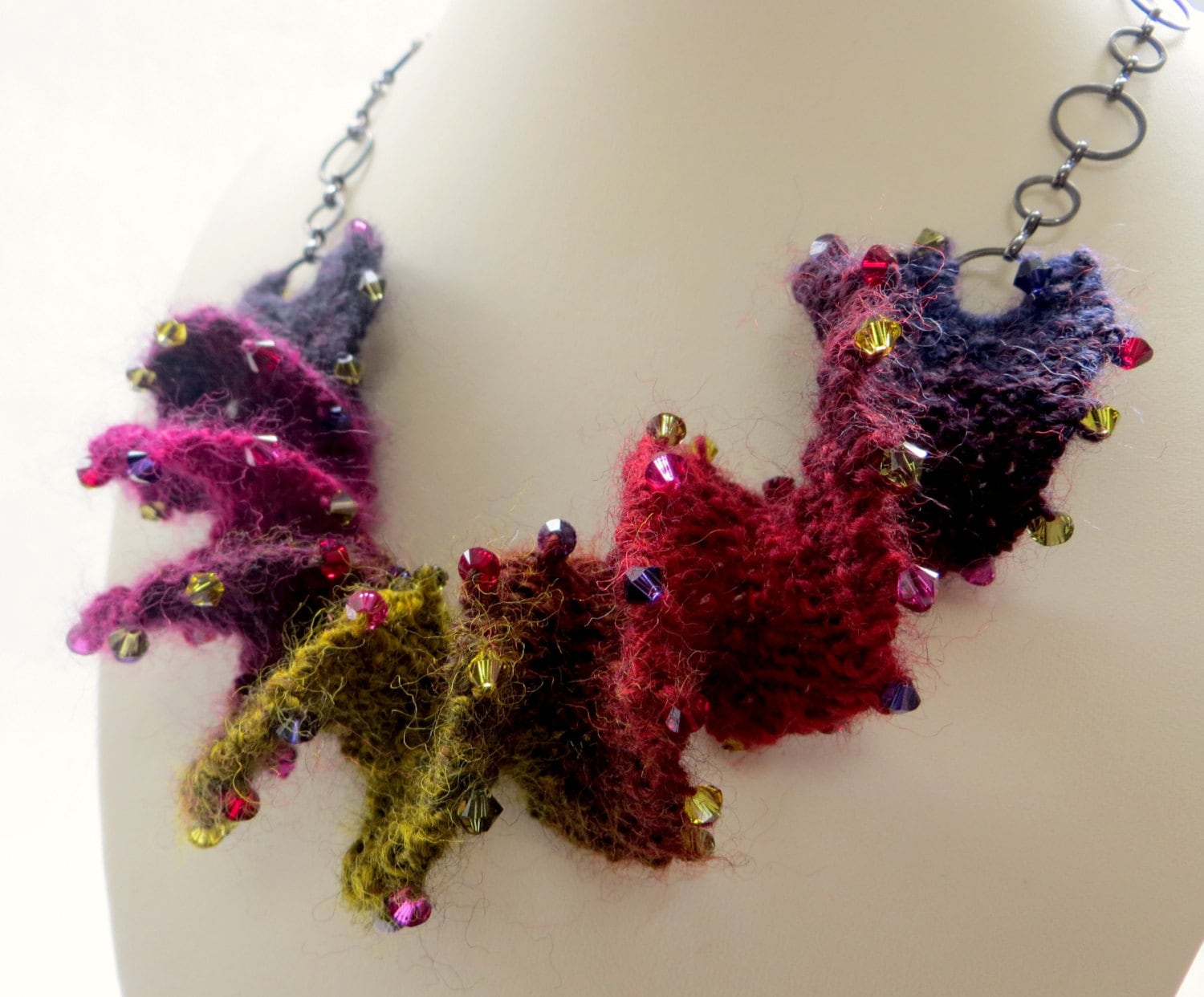 Crystal & Yarn Spiral Necklace Knitting Pattern - Etsy