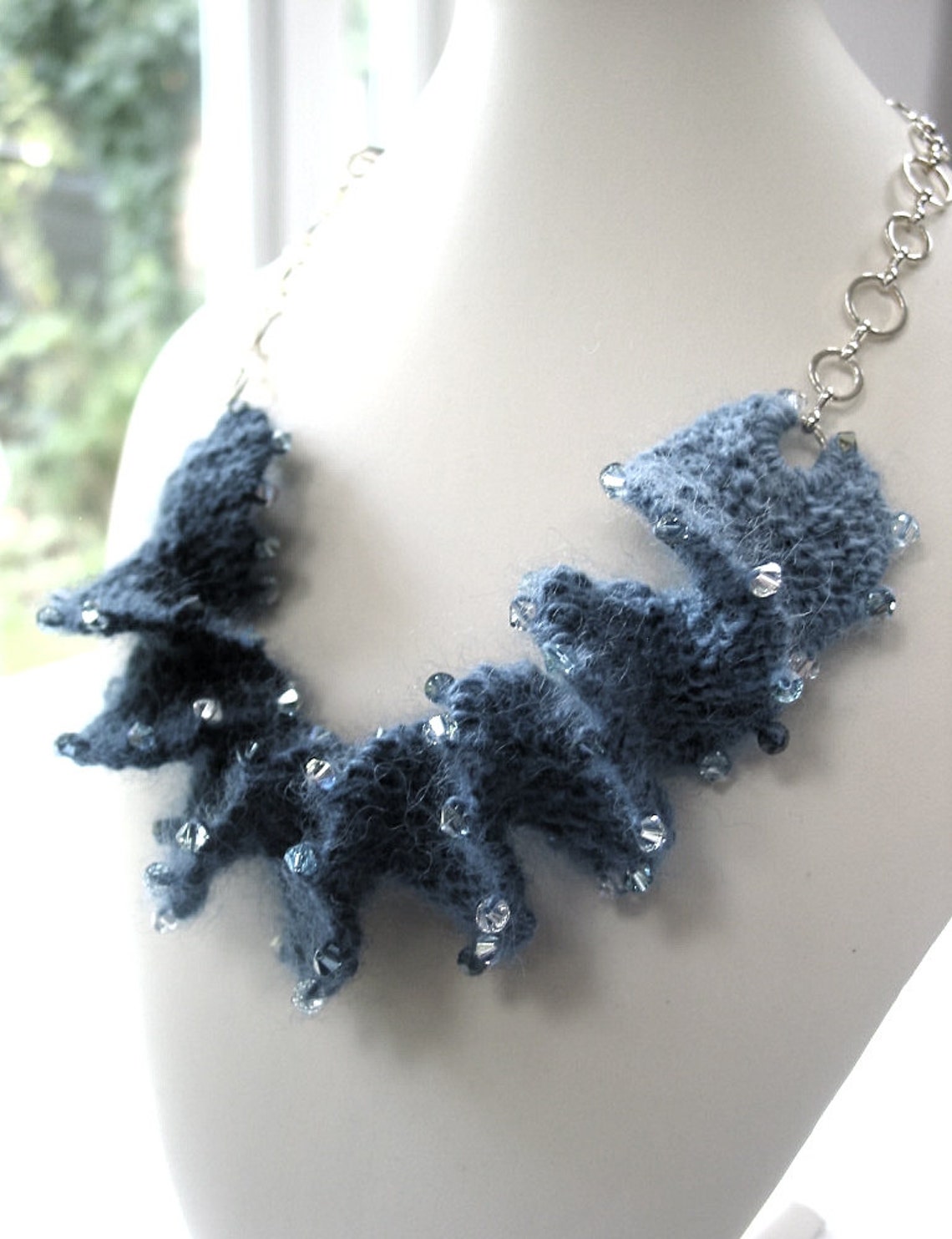 Crystal & Yarn Spiral Necklace Knitting Pattern - Etsy