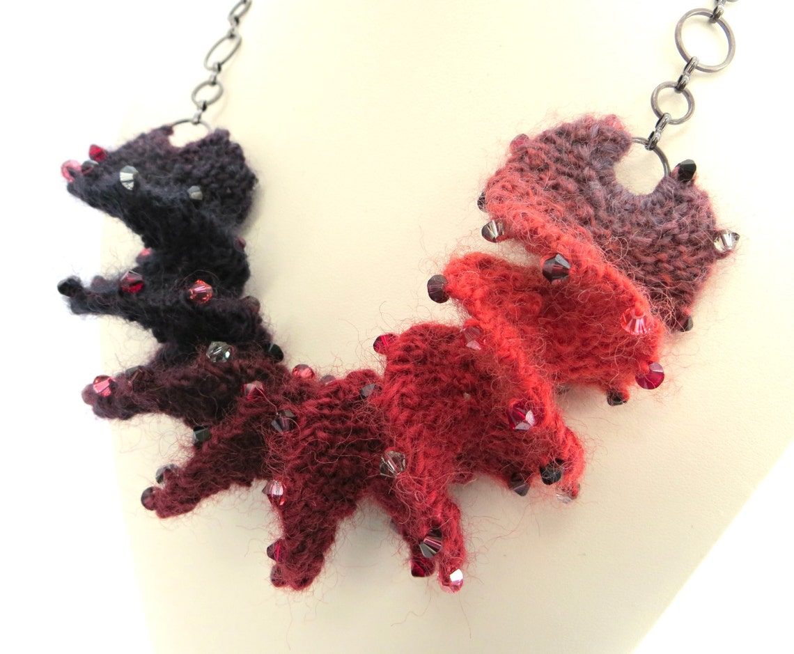 Crystal & Yarn Spiral Necklace Knitting Pattern - Etsy